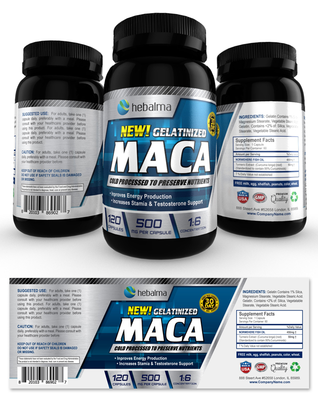 Maca Root Supplement Label Template DLayouts Graphic Design Blog